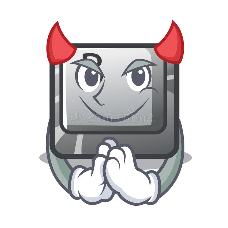 Devil Button B on a Mascot Keyboard Stock Vector - Illustration of ...