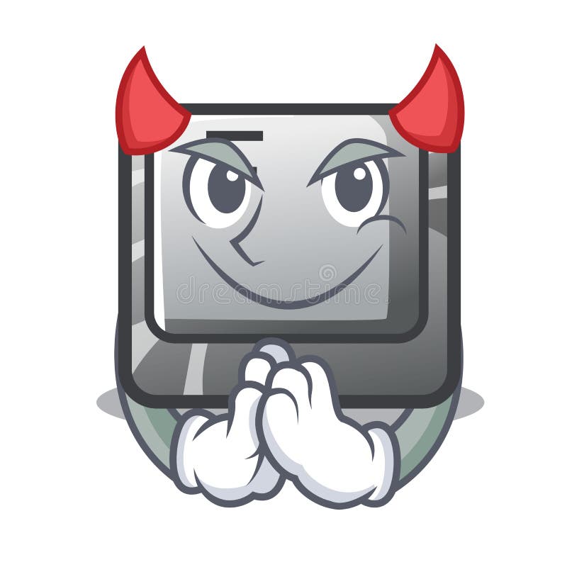 Devil Button F Installed on Cartoon Computer Stock Vector ...