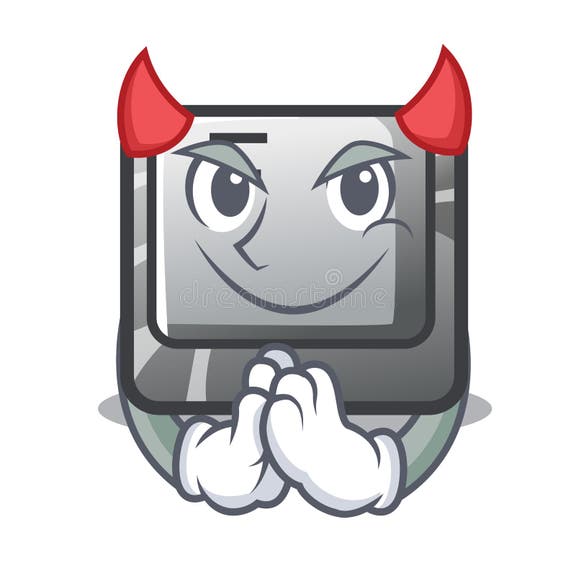 Devil Button F Installed on Cartoon Computer Stock Vector ...