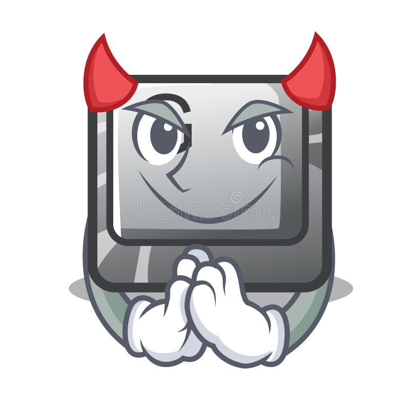 Devil Button G in the Character Shape Stock Vector - Illustration of ...