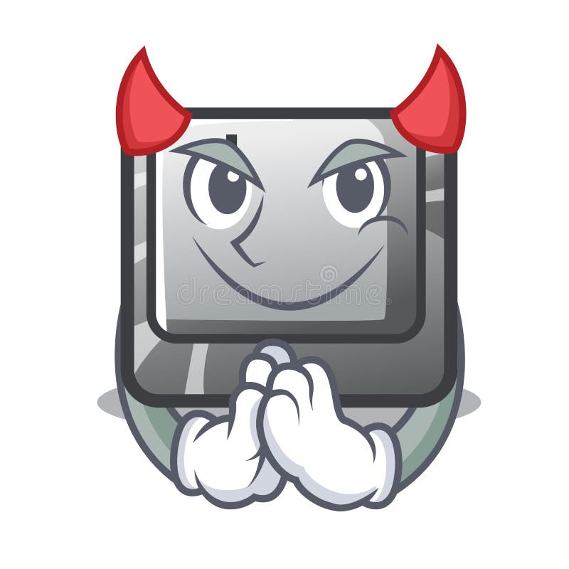 Devil Button J on a Computer Character Stock Vector - Illustration of ...
