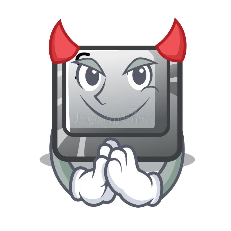 Devil Button S on a Computer Cartoon Stock Vector - Illustration of ...