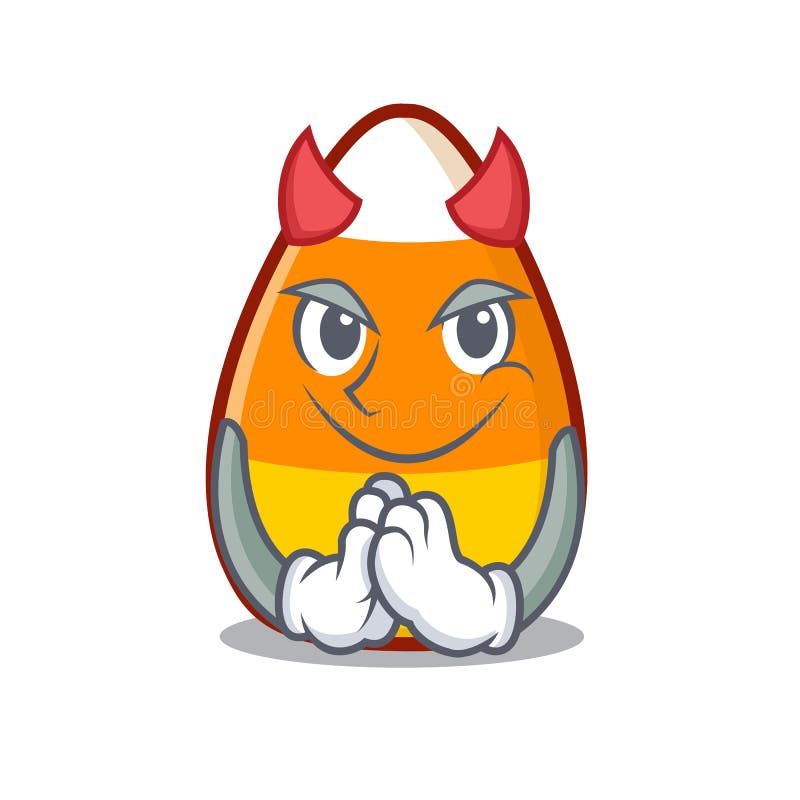 Devil Candy Corn in a Mascot Jar Stock Vector - Illustration of ...