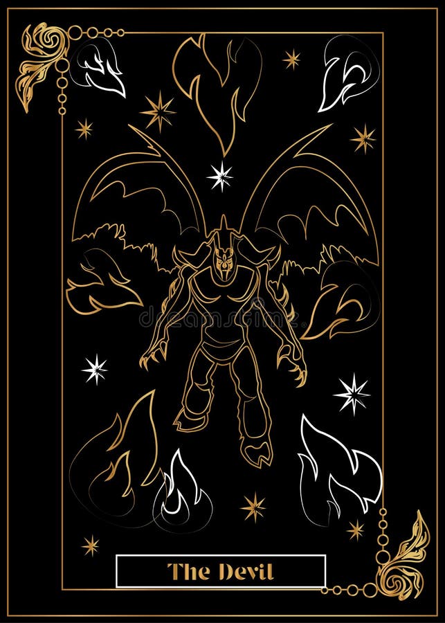 The Devil Card stock illustration. Illustration of arcana - 257497501