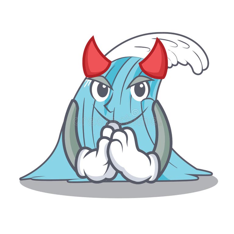 Devil Cartoon Blue Wave Surf Stock Vector - Illustration of cute ...