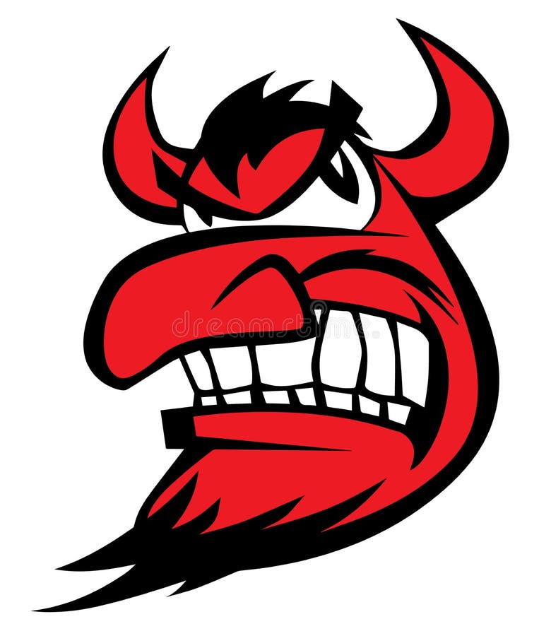 Devil Cartoon Face Vector Illustration Stock Vector - Illustration of ...