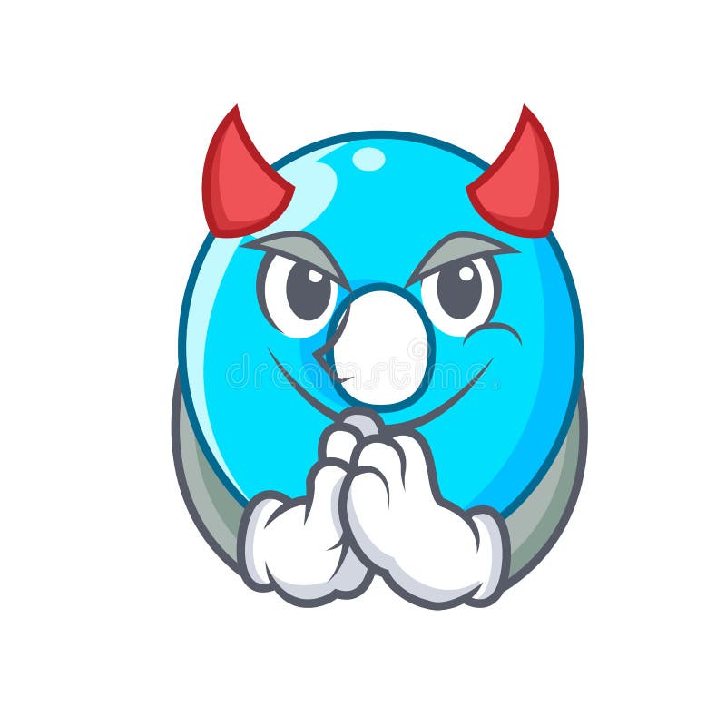 Devil Cartoon the Number Zero Color Blue Stock Vector - Illustration of ...