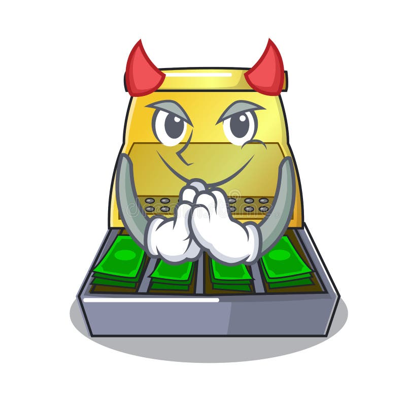 Devil Cash Register with LCD Display Cartoon Stock Vector ...