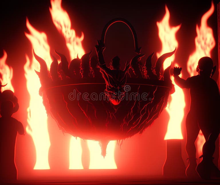 Devil with Cauldron, Generative AI Illustration Stock Illustration ...