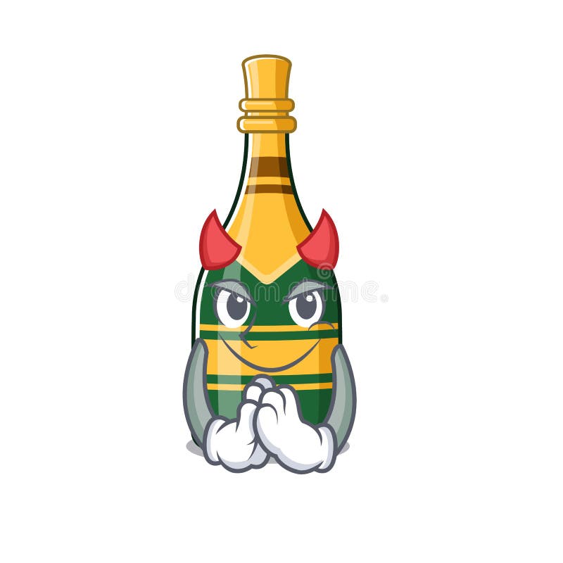 Devil Champagne Bottle in the Character Fridge Stock Vector ...