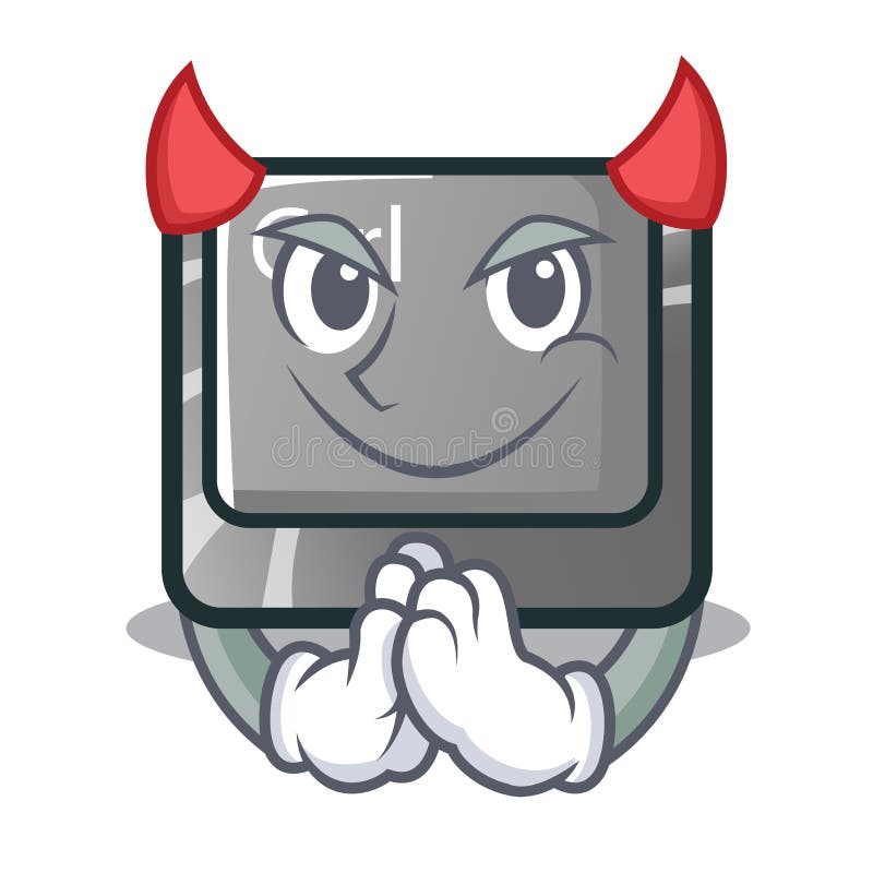 Devil Character Ctrl Button Attached on Computer Stock Vector ...