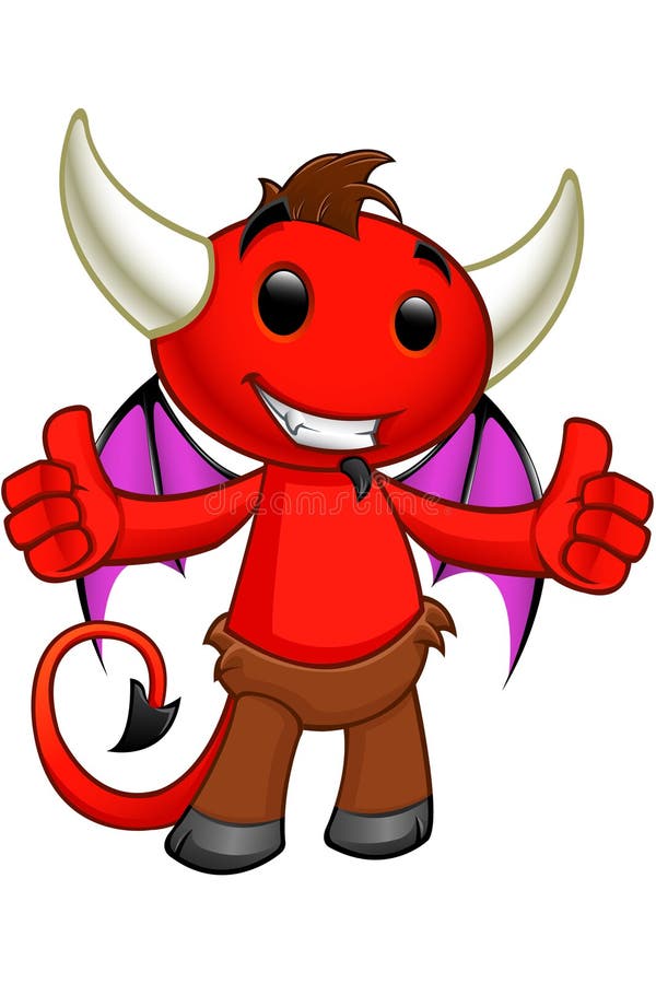 Devil Character - Holding Sign Giving Thumbs Up Stock Vector ...