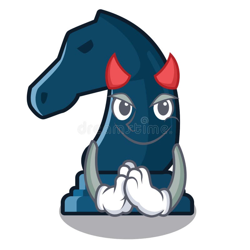 Angry Chess Knight Isolated with the Cartoon Stock Vector ...