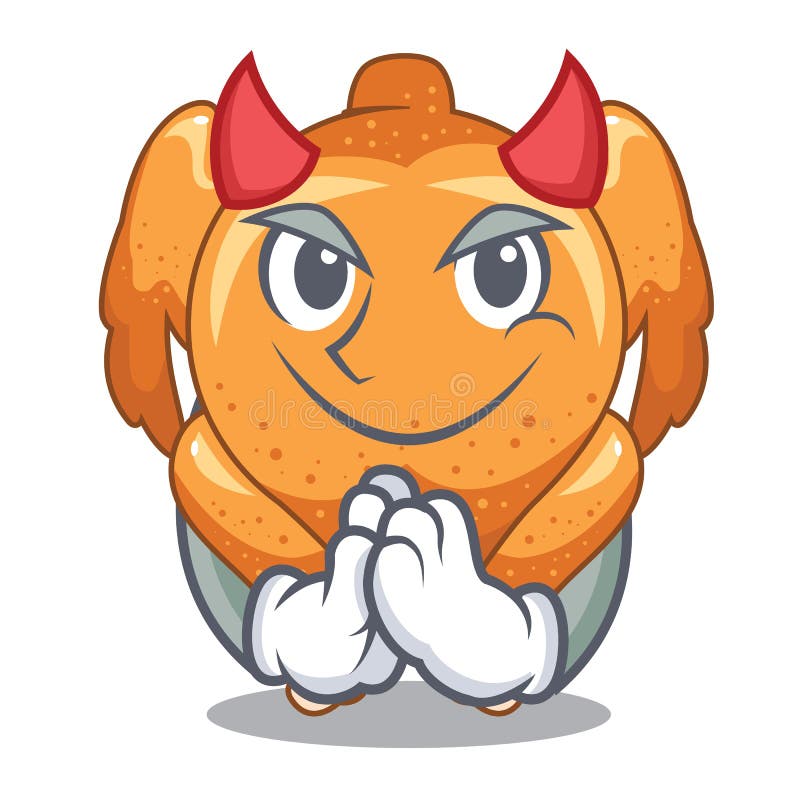 Devil Roast Chicken Mascot Costume Stock Vector - Illustration of cute ...