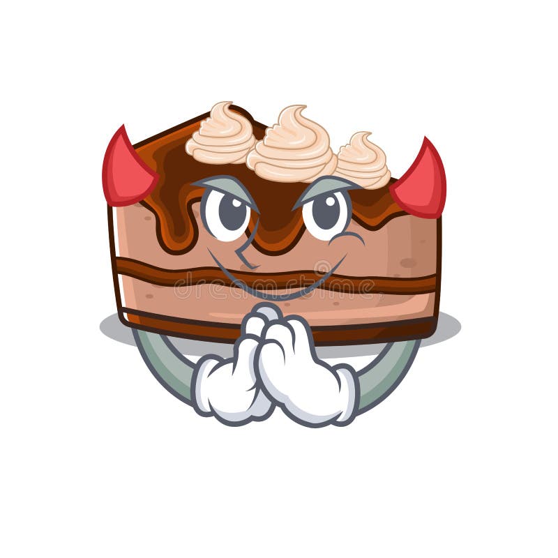 Devil Chocolate Cheesecake Cartoon in Character Design Stock Vector ...