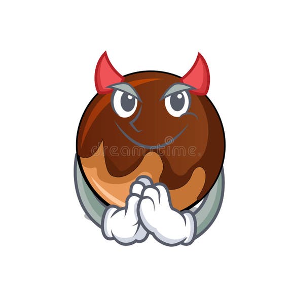 Devil Chocolate Donut Mascot Cartoon Stock Vector - Illustration of ...