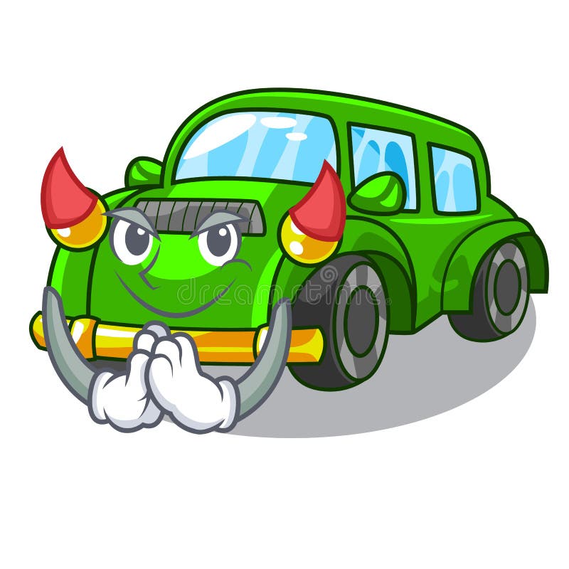 Devil Classic Car in the Shape Mascot Stock Vector - Illustration of ...