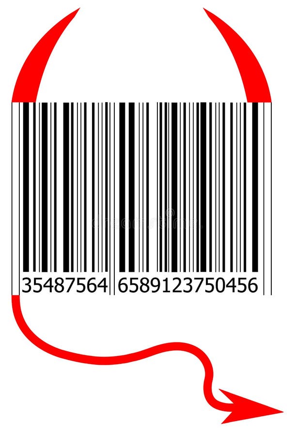 Devil code bar stock illustration. Illustration of hell - 6801699