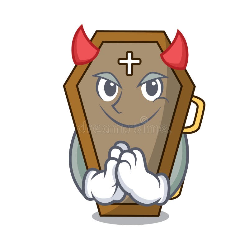Devil Coffin Mascot Cartoon Style Stock Vector - Illustration of long ...
