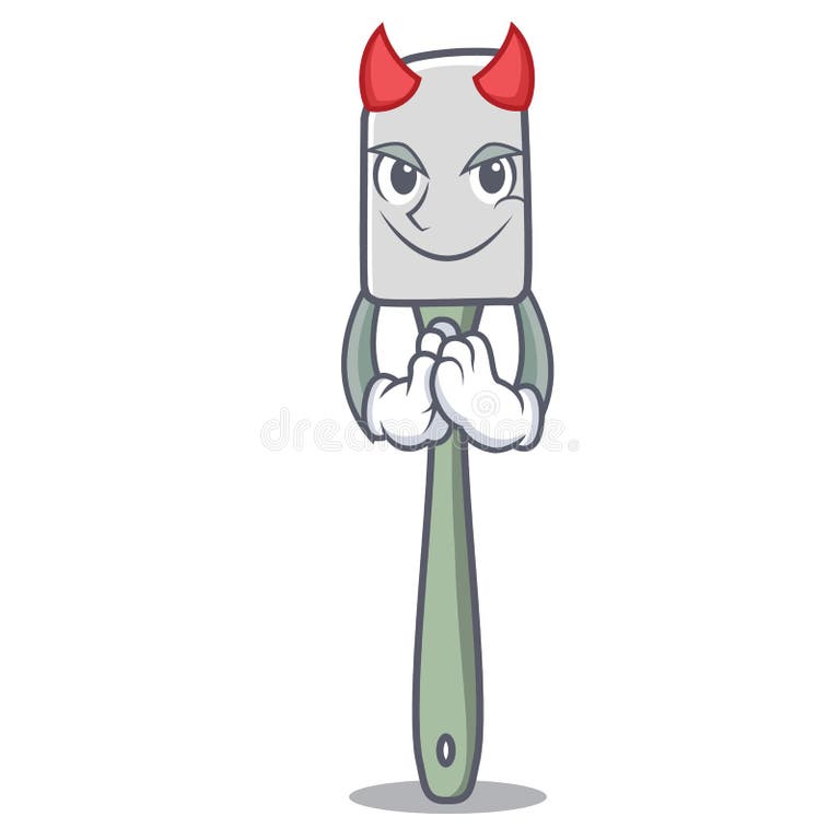Devil Cooking Tool Silicone Spatula Mascot Cartoon Stock Vector ...