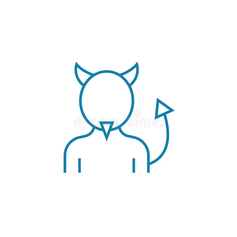 Devil Line Icon Concept. Devil Vector Linear Illustration, Symbol, Sign ...