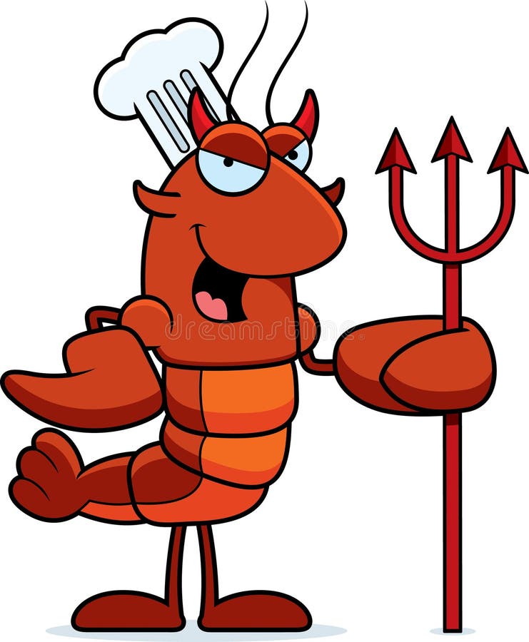 Devil Crawfish Chef stock vector. Illustration of pitchfork - 47413198