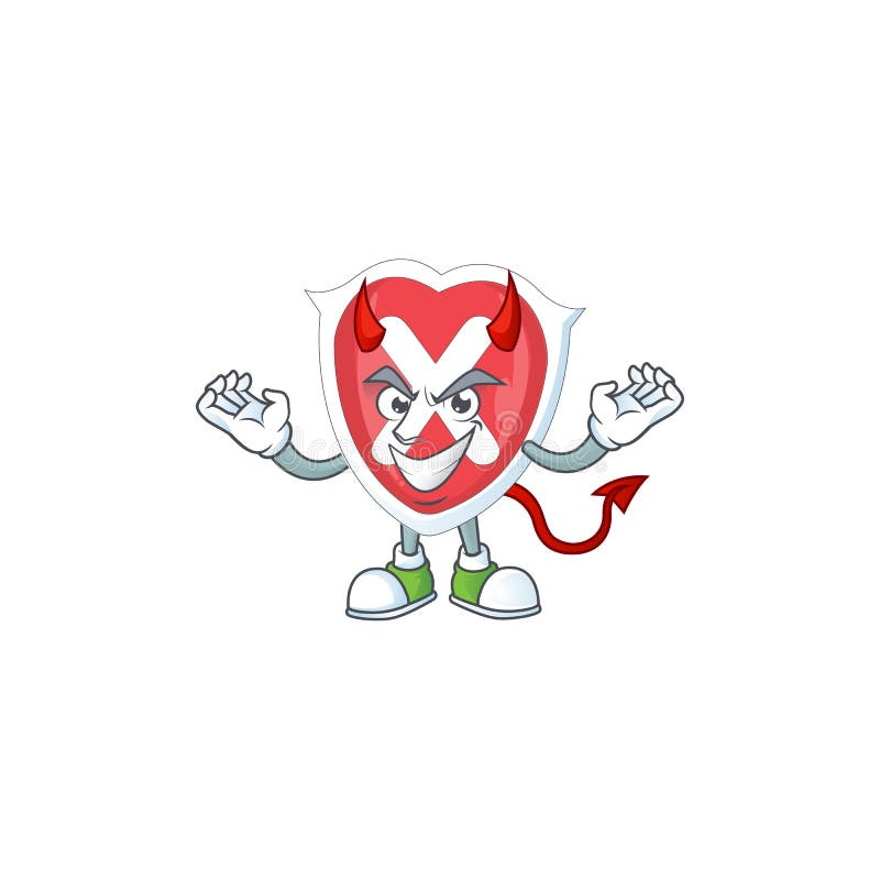 Devil Cross Shield in the Cartoon Character Stock Vector - Illustration ...