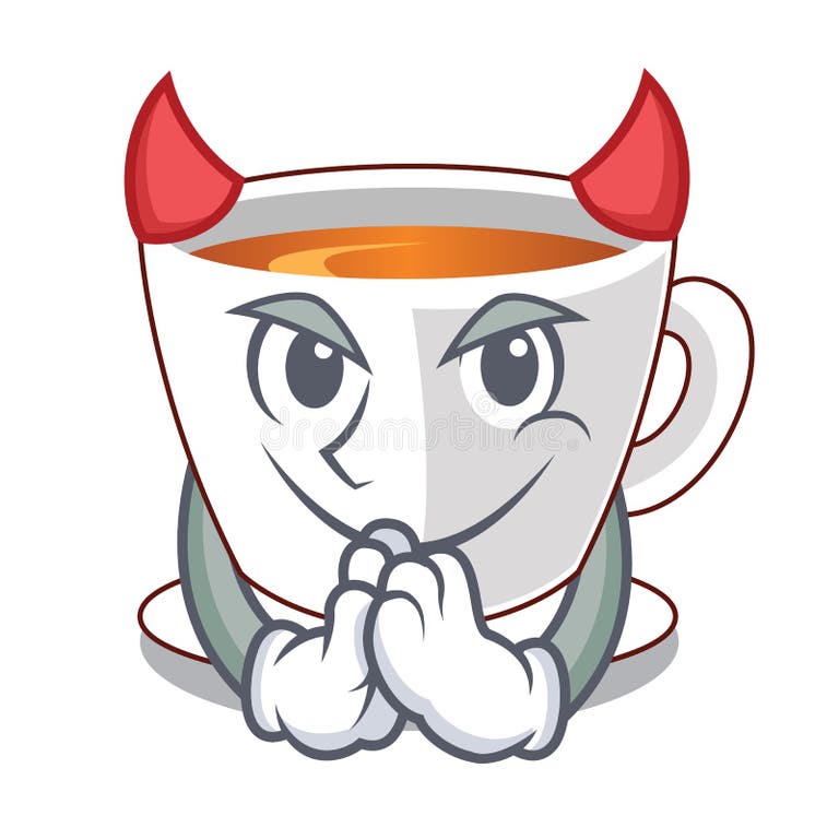 Devil Cup Mint Tea Isolated with Character Stock Vector - Illustration ...