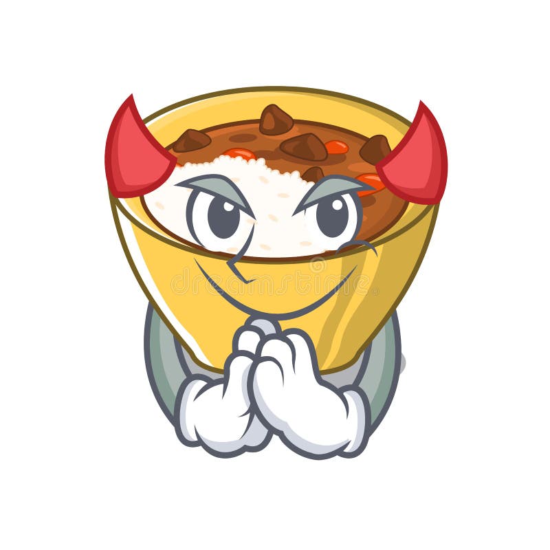 Devil Curry Rice in a Cartoon Lunchbox Stock Vector - Illustration of ...