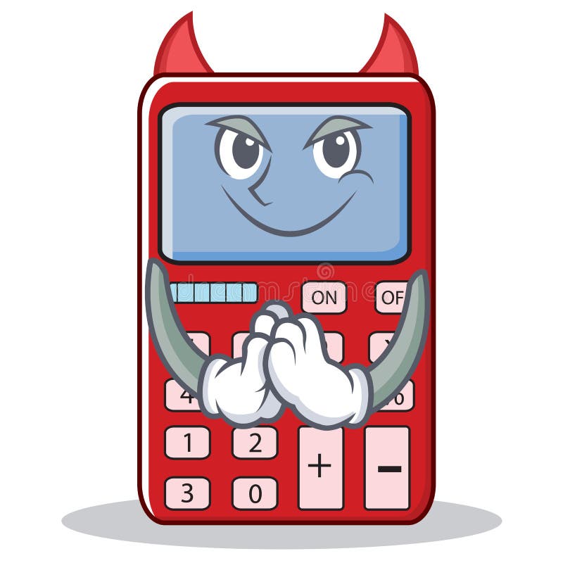 Devil Cute Calculator Character Cartoon Stock Vector - Illustration of ...