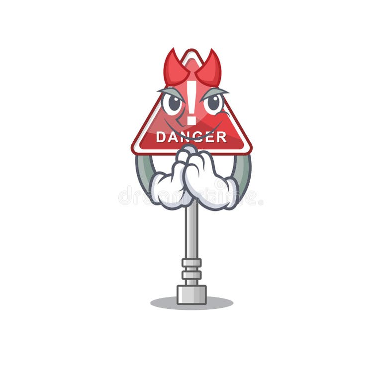 Devil Danger Character in the Mascot Shape Stock Vector - Illustration ...
