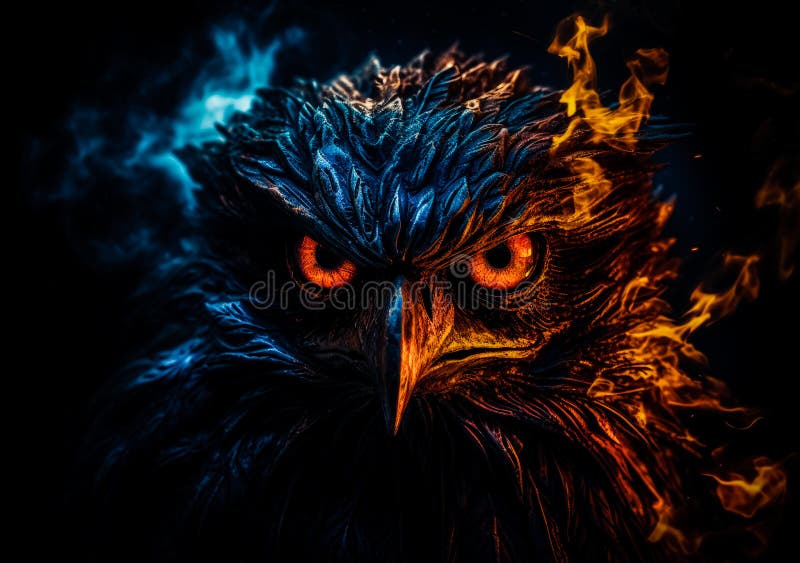 Devil. Demon Head on Fire. AI Generated Stock Illustration ...