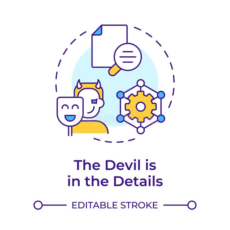 The Devil in Details Multi Color Concept Icon Stock Vector ...