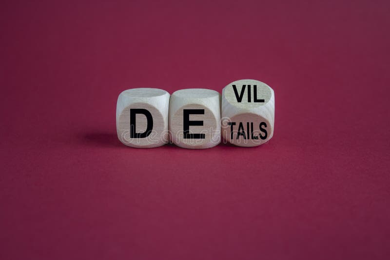 Devil in the Details Symbol. Turned Cubes and Changed the Word Details ...