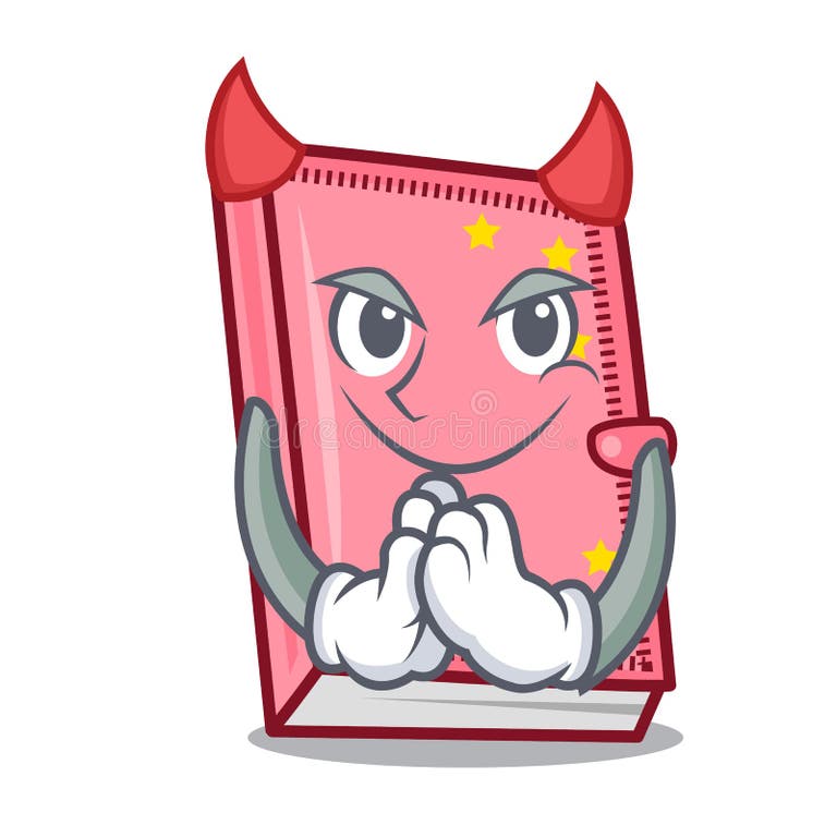 Devil Diary Mascot Cartoon Style Stock Vector - Illustration of paper ...