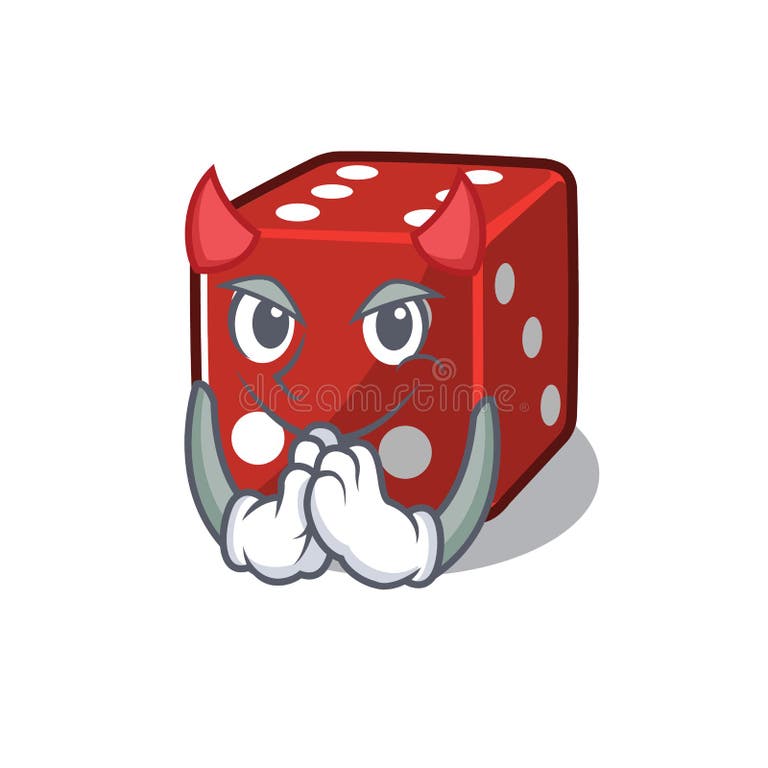 Devil Dice Cartoon in Character with Design Stock Vector - Illustration ...