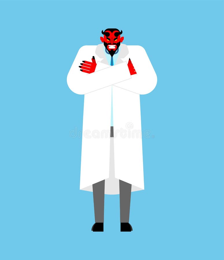 Devil Doctor. Doctor Satan in White Coat Stock Vector - Illustration of ...