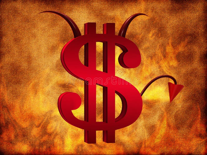 The Devil dollar sign stock illustration. Illustration of invest - 22688364