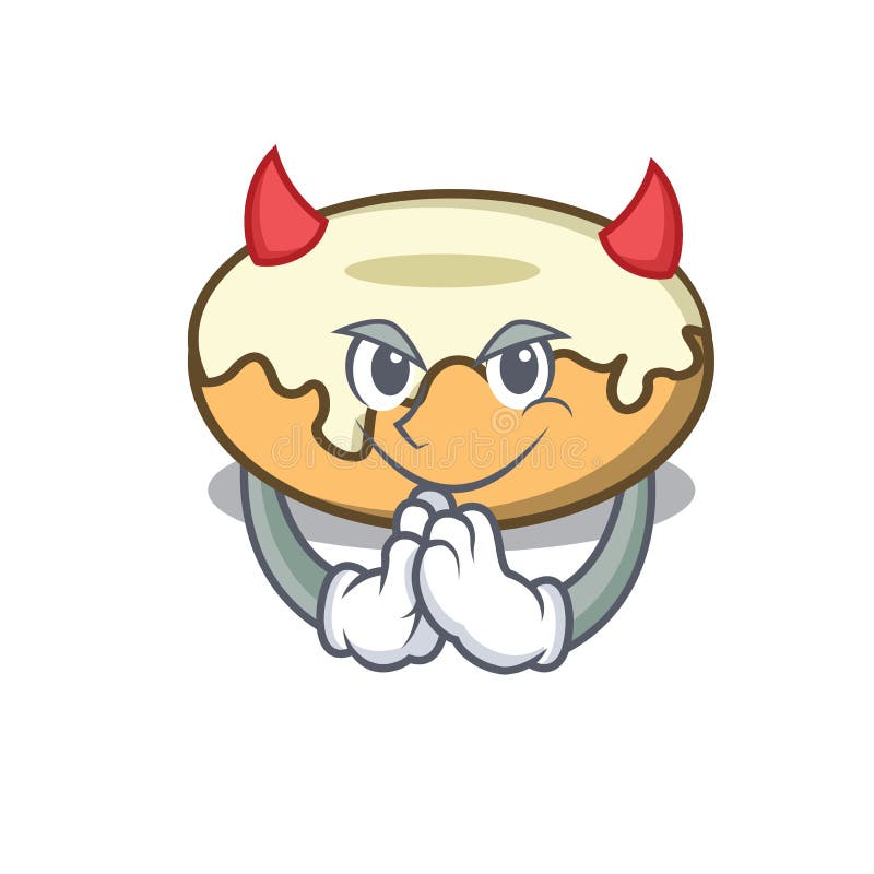 Devil Donut Blueberry Mascot Cartoon Stock Vector - Illustration of ...