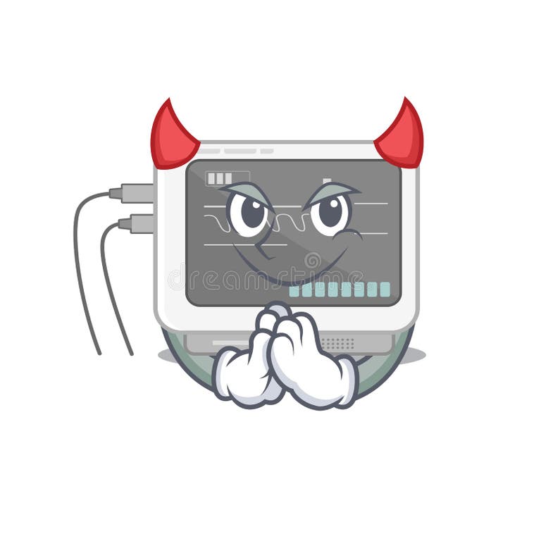 Devil Ecg Machine Isolated in the Character Stock Vector - Illustration ...