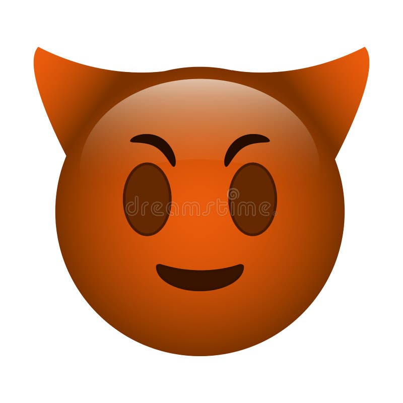Devil emoticon funny icon stock vector. Illustration of laughing - 87235881