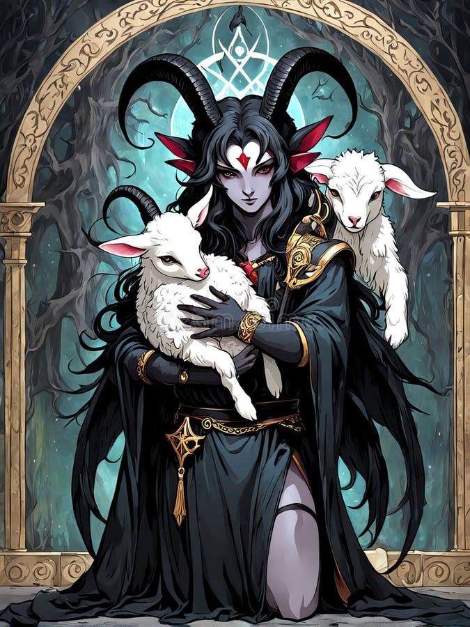 Baphomet Holding a Lamb, Dismal Creation, Demonic, Evil, in Hell ...