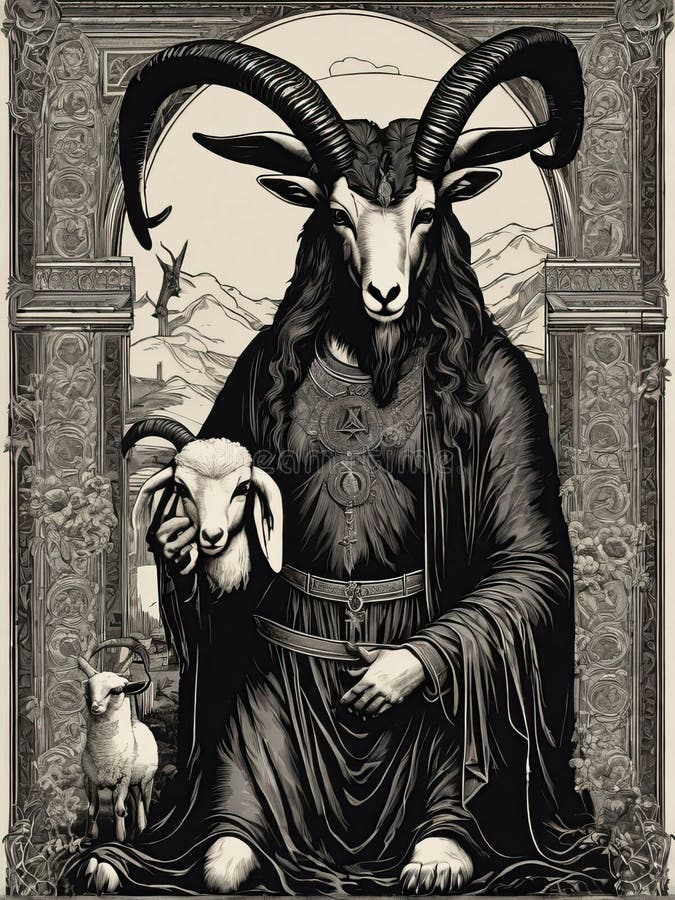Baphomet Holding a Lamb, Dismal Creation, Demonic, Evil, in Hell ...