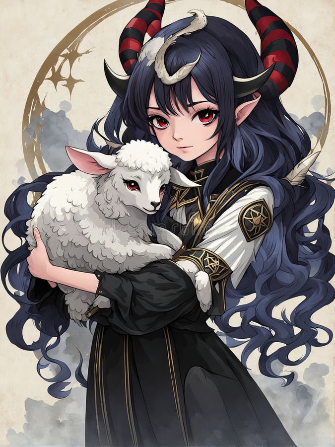 Baphomet Holding a Lamb, Dismal Creation, Demonic, Evil, in Hell Stock ...