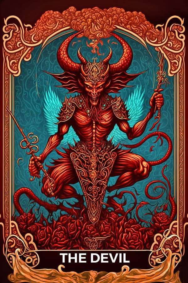 Devil. Esoteric Tarot card stock illustration. Illustration of ...