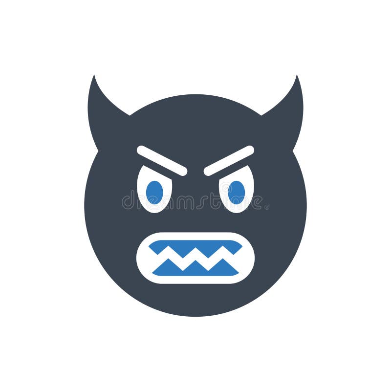 Devil face emoji icon stock vector. Illustration of demon - 262612271