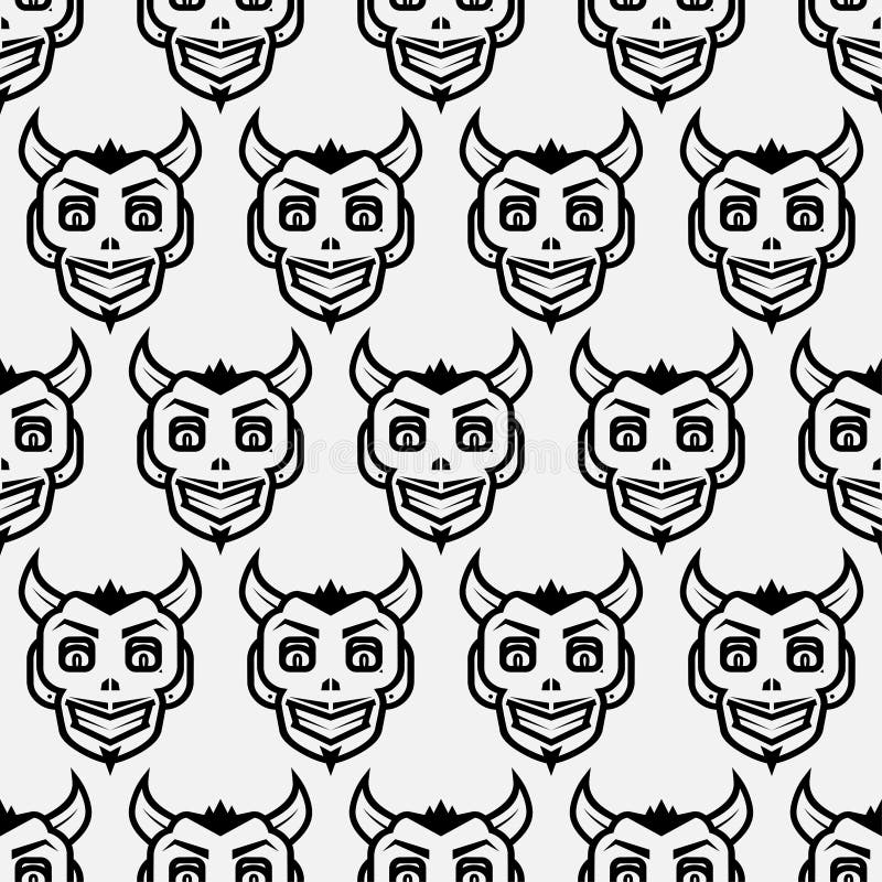 Devil Face Halloween Background Seamless Pattern Stock Illustration ...