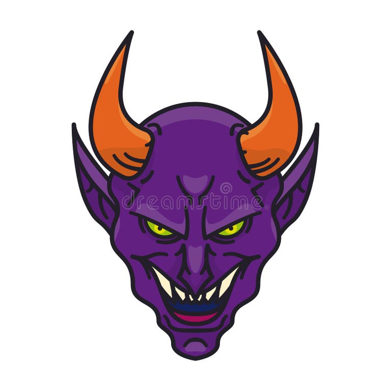 Devil Face Isolated Vector Illustration Stock Vector - Illustration of ...