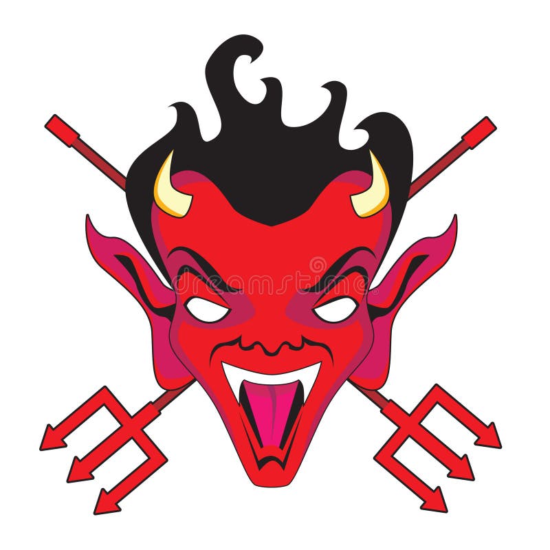 Red devil stock vector. Illustration of evil, head, emoticon - 46031455