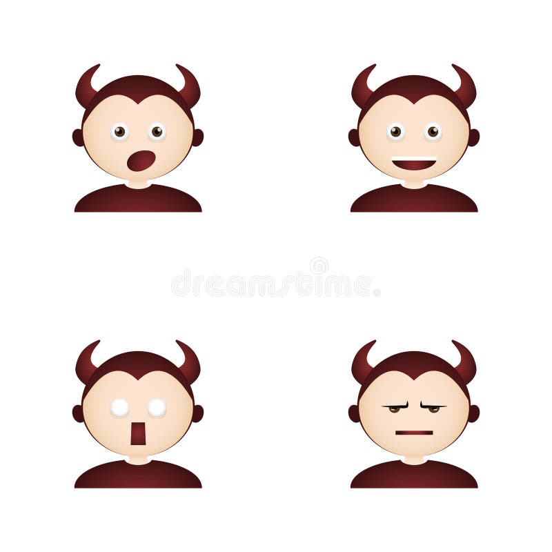 Devil Facial Expressions stock vector. Illustration of look - 62057046